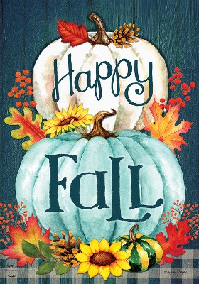 Happy Fall Pumpkins Primitive House Flag Autumn Leaves 28" X 40 ...