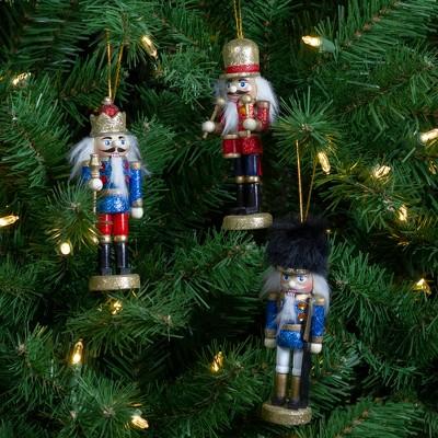 Northlight Set Of 3 Glittery Nutcracker King, Soldier And Drummer ...