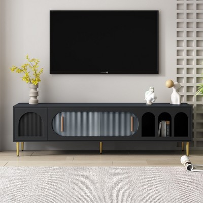 Modern Tv Stand For Tvs Up To 80", Tv Media Console Table With Acrylic ...