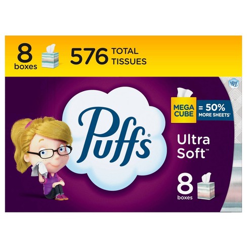 Puffs Ultra Soft Facial Tissue - 8pk/72ct : Target