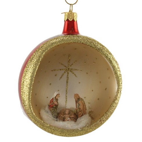 Italian Ornaments 5.0 Inch 100mm Round With Nativity Ornament Italian ...