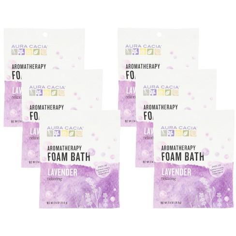 Aura Cacia Relaxing Lavender Aromatherapy Foam Bath - Case Of 6/2.5 Oz ...