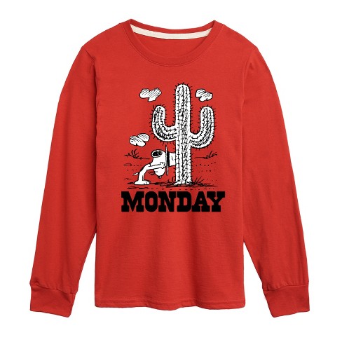 Peanuts Spike Cactus Monday Long Sleeve Graphic T-shirt - Red - 5t : Target