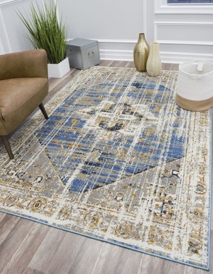 Rugs America Avenue Gy20b Vintage Denim Traditional Vintage Blue Area ...
