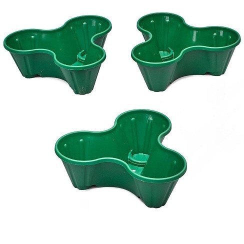 The Lakeside Collection Stacked Planters Or Base With Wheels - Green ...