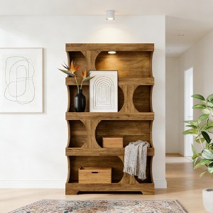 S-Shaped Storage Bookcase with Practical Display Shelves : Target
