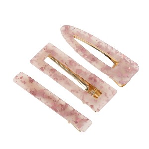 Unique Bargains Pattern Texture Hair Clip Pink 1 Set : Target