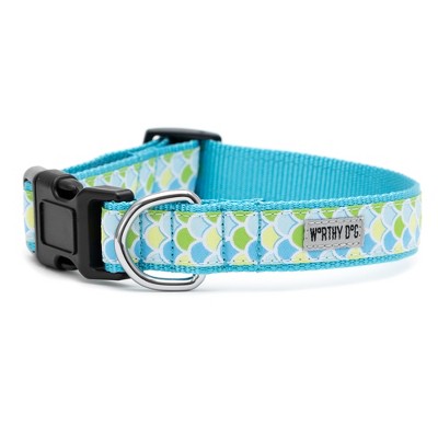 The Worthy Dog Mermaid Adjustable Dog Collar - Blue - M : Target