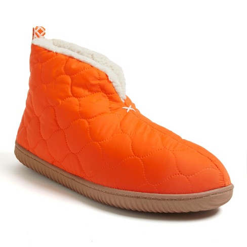 Dearfoams Men's Warm Up Bootie House Shoe Boot Slipper - Orangeade Size ...