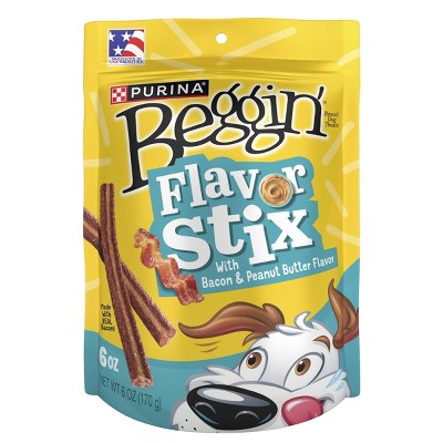 Beggin' Chewy Stix Dog Treats With Bacon & Peanut Butter Flavor - 6oz ...