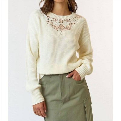 Women's Lace Top Sweater - Lalavon M : Target