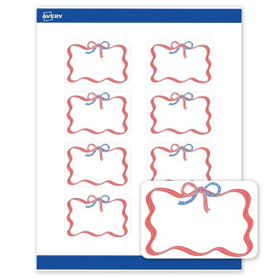 Avery® Matte 2" x 3" Labels, Red & Silver Patriotic, 80ct : Target