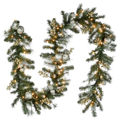National Tree Company 9 Ft. Glittery Pomegranate Pine Garland With ...