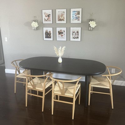 Catlett Oval Modern Wood Dining Table Black - Threshold™ : Target