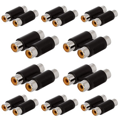 Cmple - RCA Coupler Audio Video Cable Adapter Composite Component ...