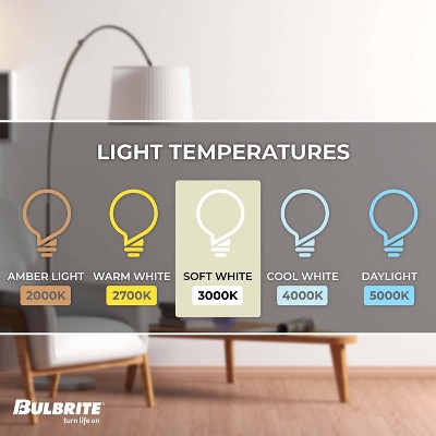 Bulbrite Set Of 2 60w Equivalent A19 Led Dimmable Light Bulbs 3000k E26 ...