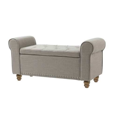 Sonia 43.7" Wide Storage Bench | Artful Living Design-grey : Target