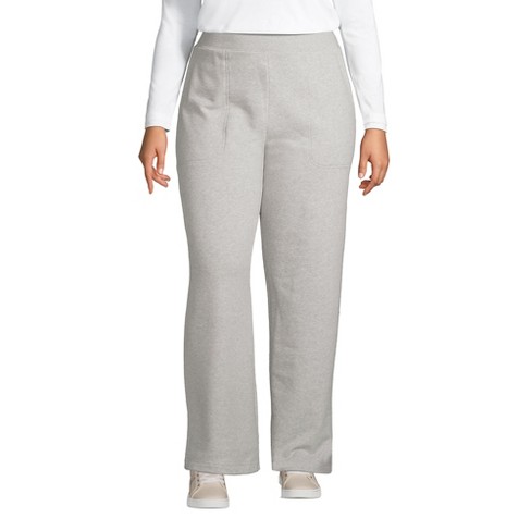 Lands' End Women's Plus Size High Rise Serious Sweats Wide Leg ...