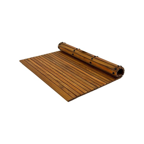 Nordic Teak 36" X 36" Oiled Shower And Bath String Mat With Rubber ...