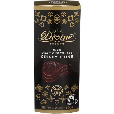 Divine Chocolate Rich Dark Chocolate Crispy Thins - Case Of 12 - 2.8 Oz ...