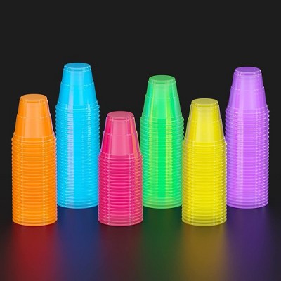 Exquisite Food Safe Blacklight 16 Oz Disposable Plastic Party Glow Cups ...