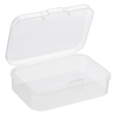 Unique Bargains Plastic Rectangular Storage Case With Hinged Lid 4 Pcs ...