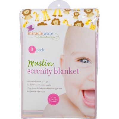 Miracleware Muslin Baby Blanket - Giraffe & Lions Dark Yellow : Target