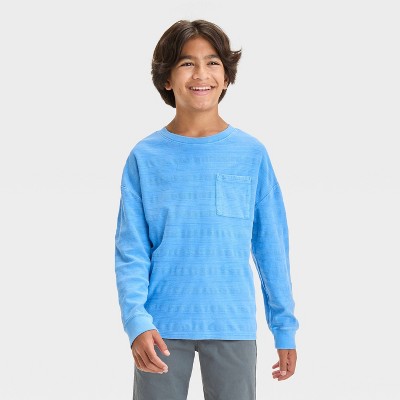 Boys' Long Sleeve Jacquard T-shirt - Cat & Jack™ : Target