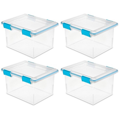 Sterilite 32 Qt Gasket Box, Stackable Storage Bin With Latching Lid And ...
