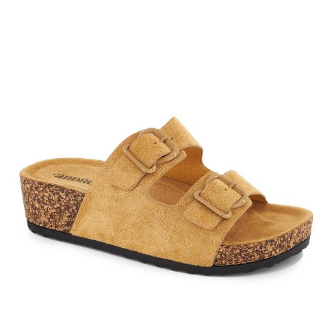 Andrea Double Strap Footbed Platform Sandals 66660, Beige, 6 : Target