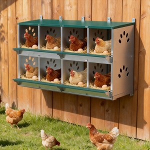 EAGLE PEAK 8 Compartment Metal Nesting Boxes for Chicken, Wall Mount ...