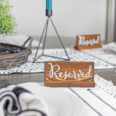 Darware Wooden Reserved Brown Signs For Tables 6pk; Rustic Real Table ...