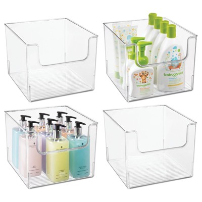 Idesign Linus Stackable Deep Organizer Bin With Handles Clear ...