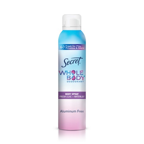 Secret Whole Body Aluminum Free Deodorant Spray - Lilac & Waterlily - 3 ...