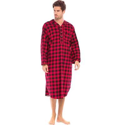 Alexander Del Rossa Men's Cotton Flannel Nightshirt, Long Pajamas Sleep ...