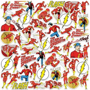 The Flash - Flash Vintage Collection50Ct Vinyl Large Deluxe Stickers ...