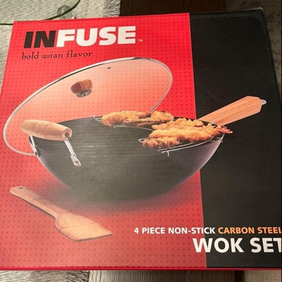 Infuse 14" Open Wok With Bamboo Stick Handle : Target