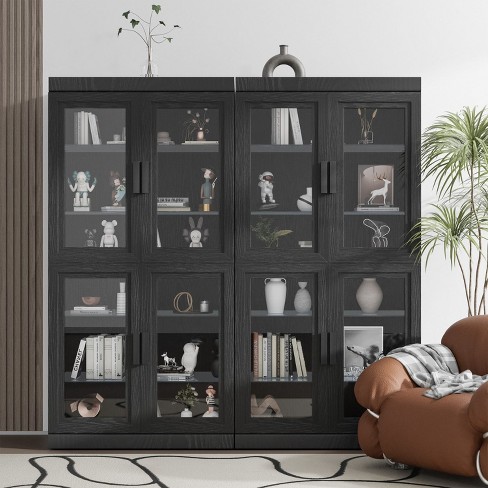 Dovelina Wood Decorative Storage Cabinets With Doors And Adjustable ...