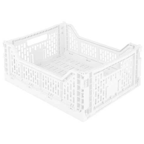 Simplify 15l Folding Storage Crate White: Polypropylene Collapsible ...