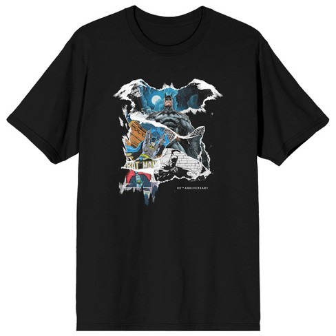Men's Batman Dc Comic Book Superhero Black Graphic Tee Shirt-4xl : Target