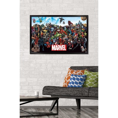 Trends International Marvel Comics The Marvel Lineup Framed Wall Poster ...