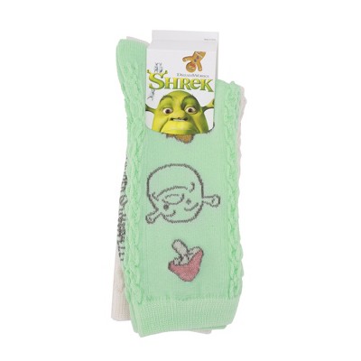 Shrek Donkey & Shrek Flora Patterns Women's 2-pair Casual Crew Socks ...