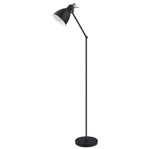 1-light Priddy Floor Lamp With Interior Shade Black - Eglo: Adjustable ...