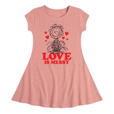 Peanuts Pigpen Love Is Messy Fit & Flair Cap Sleeve Dress - Desert Pink ...