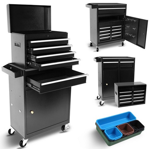 5-drawer Rolling Tool Chest With Lockable Wheels, Adjustable Shelves ...