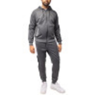 Cultura Men's Zip Up Hoodie Track Suit In Heather Charcoal Size Medium ...