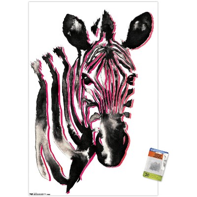 Trends International Zebra Unframed Wall Poster Print Clear Push Pins ...