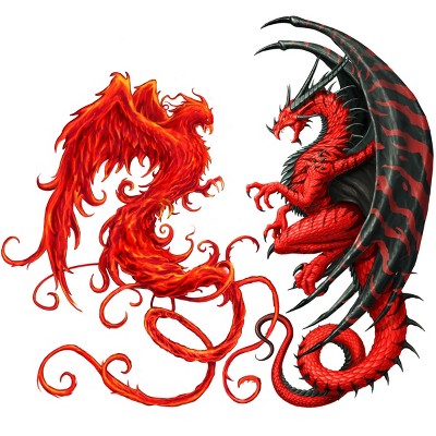 Men's Design By Humans Phoenix Vs Dragon By Chriskar Tank Top - White ...