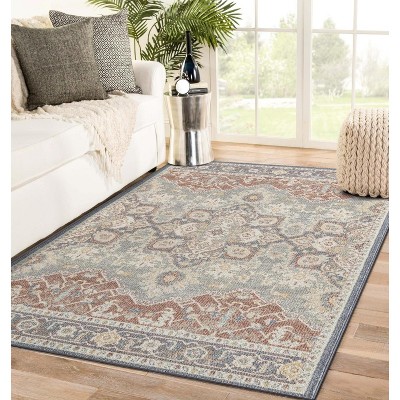 Luxe Weavers Floral Bohemian Cream 8x10 Area Rug : Target