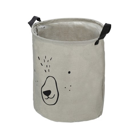 Unique Bargains 2441 Cubic-in Foldable Cylindrical Laundry Basket Gray ...